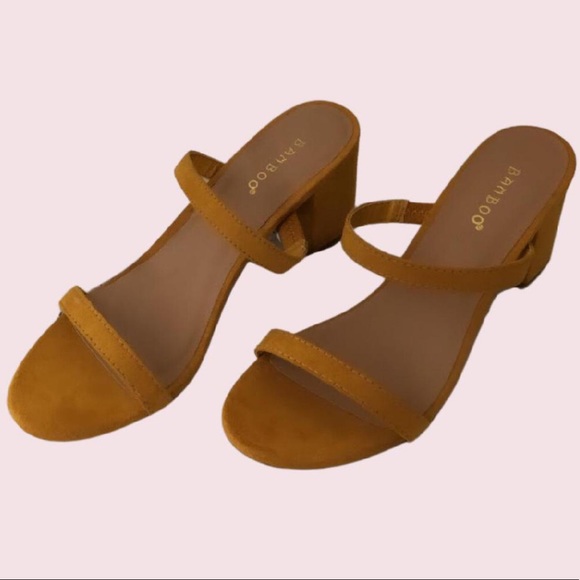 BAMBOO | Shoes | Mustard Yellow Mini Heels | Poshmark